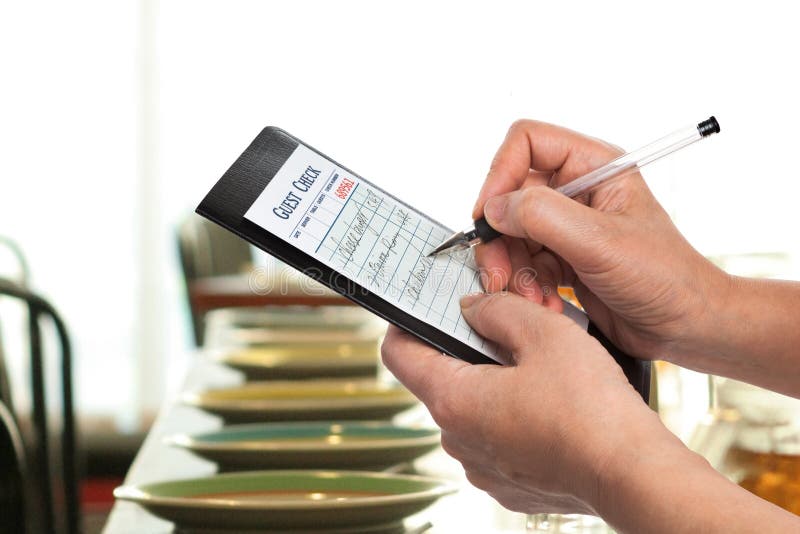 Entgegennehmen Von Bestellungen Stockfoto - Bild von grün, schreiben ...