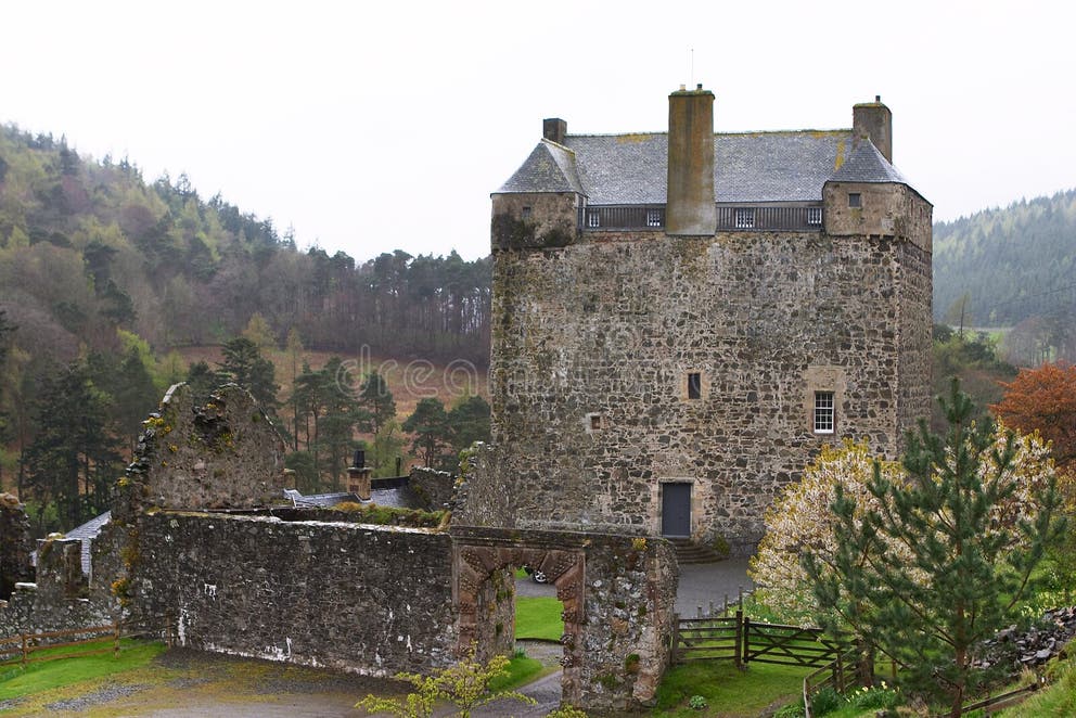 Neidpath Castle 3 stock image. Image of queen, historic - 119181