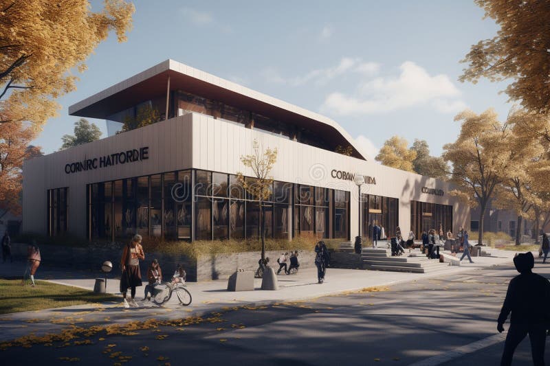 Neighborhood Community Center Hosting a Variety Stock Illustration ...