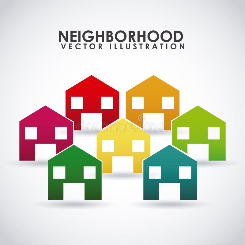 Neighborhood stock vector. Illustration of symbol, exterior - 50194820