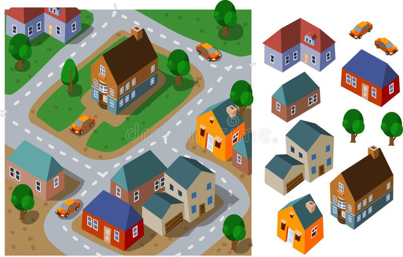 Isometric city pack 1 stock vector. Illustration of cutout - 23331828