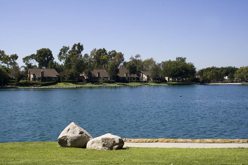 Neighborhood Lake stock photo. Image of water, trees, lakeside - 1170664