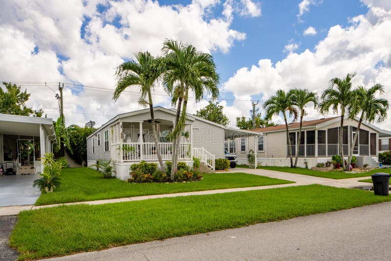 Neighborhood of Mobile Homes Stock Image - Image of lifestyle, america ...