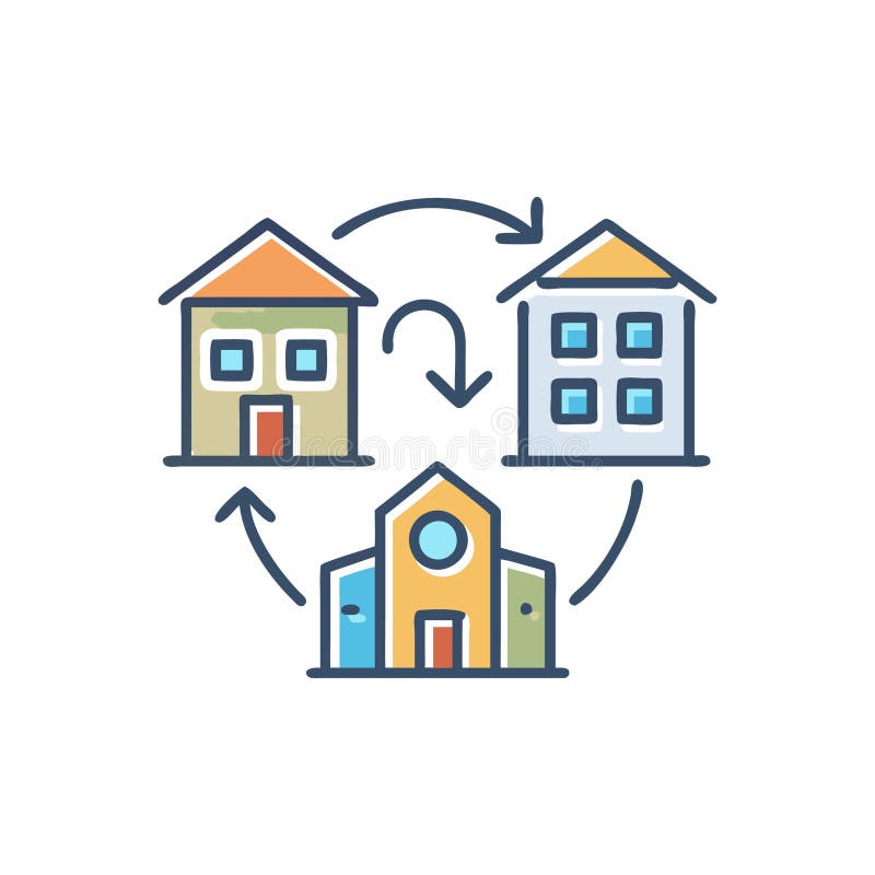 Neighborhood Revitalization Icon for Sustainable Development Stock ...