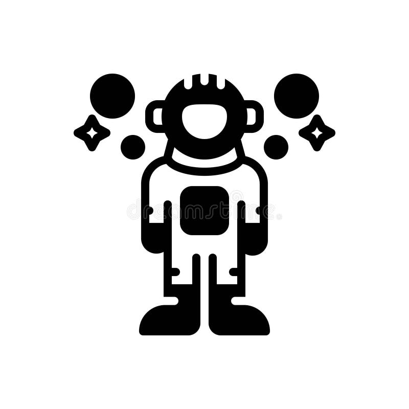 Black Solid Icon for Neil, Astronaut and Spaceman Stock Vector ...