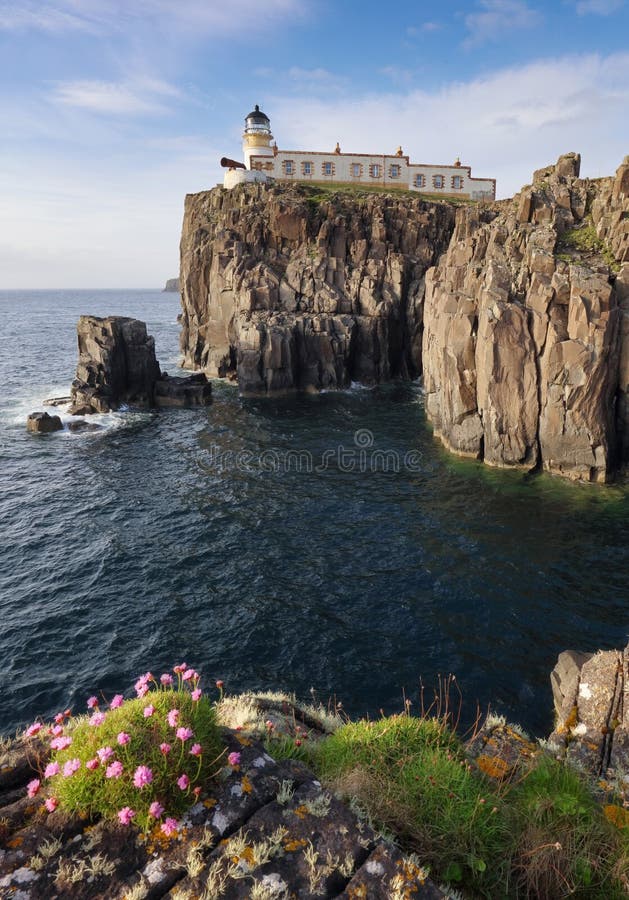 The Neist Point Lighthouse on Isle of Skye in Scotland, Coast Landscape ...