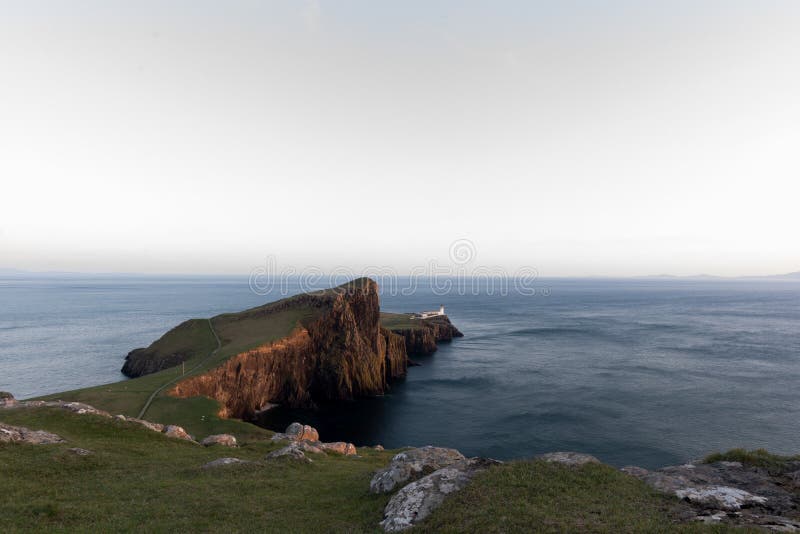 Neist Point Lighthouse on the Isle of Skye Stock Image - Image of ...