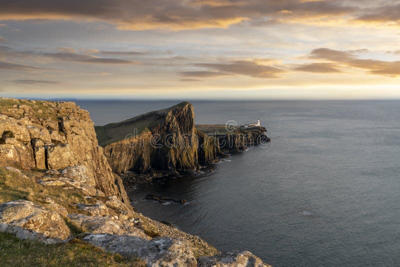 Neist Point Skye at sunset stock photo. Image of coastline - 228954662