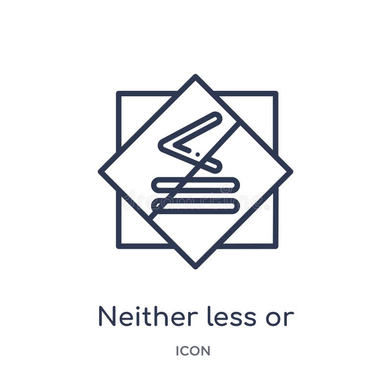 Neither less or Exactly Equal Symbol Icon in Filled, Thin Line, Outline ...