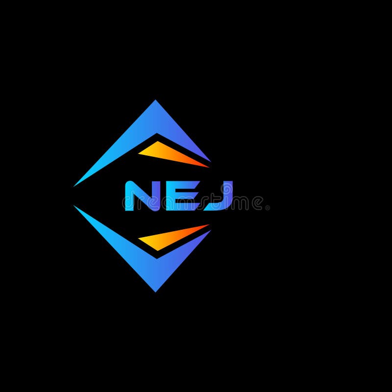 NEJ Abstract Technology Logo Design on Black Background. NEJ Creative ...