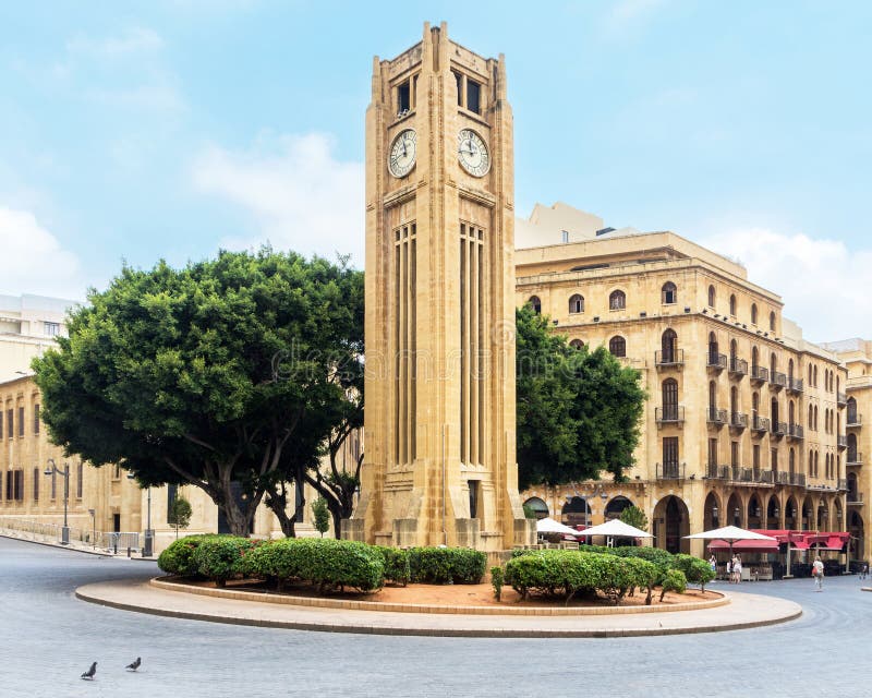 Nejmeh Square in Downtown Beirut with the Iconic Clock Tower, Beirut, Lebanon Stock Photo ...