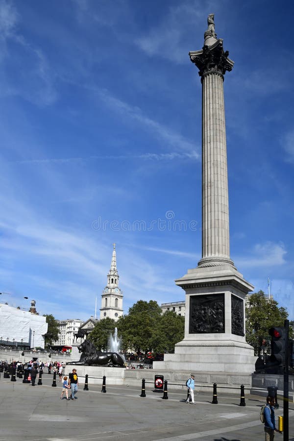 Nelson Column at London Trafalgar Square Editorial Stock Photo - Image ...