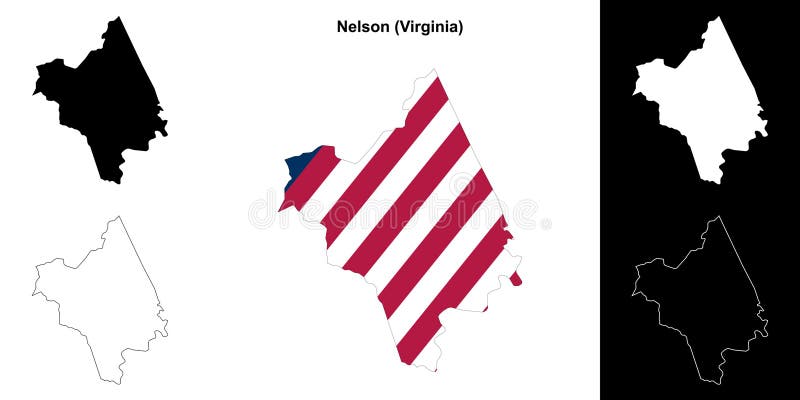 Nelson outline map stock illustration. Illustration of virginia - 324168923