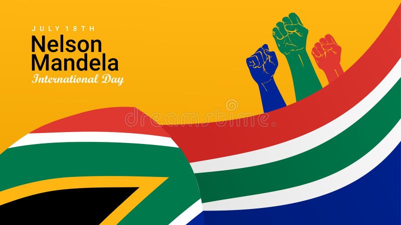 Nelson Mandela Day Banner Template Flat Design Stock Vector ...