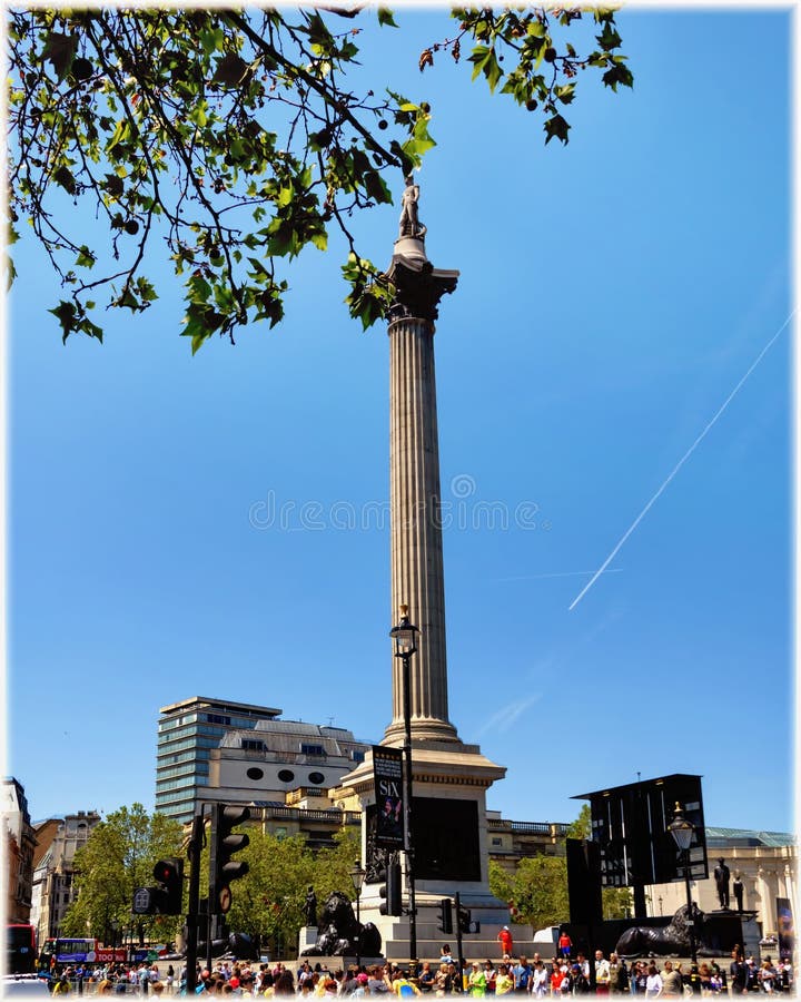 Nelsons Column, Trafalgar Square, London Editorial Stock Image - Image ...