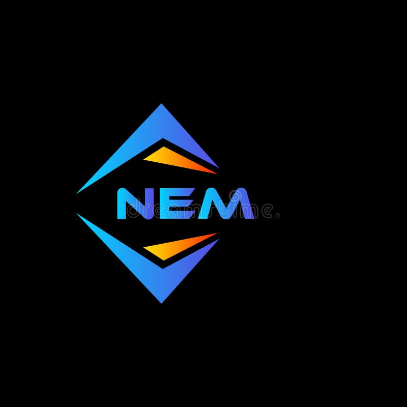 NEM Abstract Technology Logo Design on Black Background. NEM Creative ...