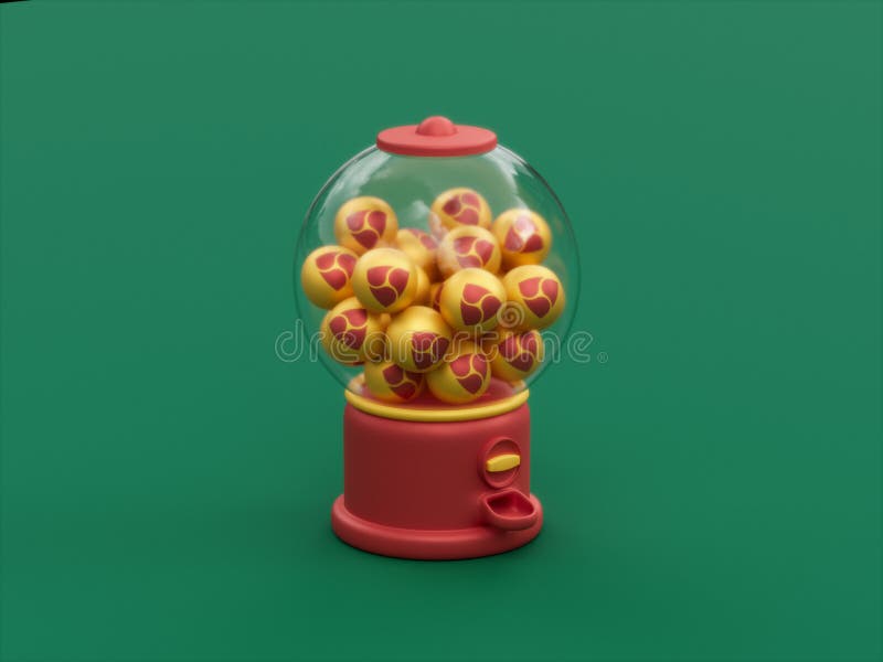 Nem Crypto Gumball Machine Arcade Candy Bubble Gum 3D Illustration ...