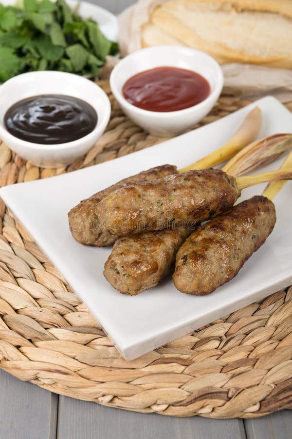 Nem Noung Xa stock photo. Image of asian, meat, kebab - 28281848