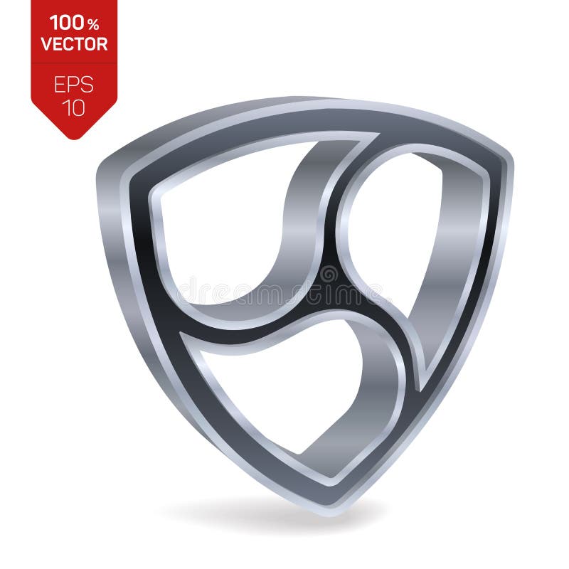 Nem Symbol. 3D Isometric Silver Nem Sign. Digital Currency ...