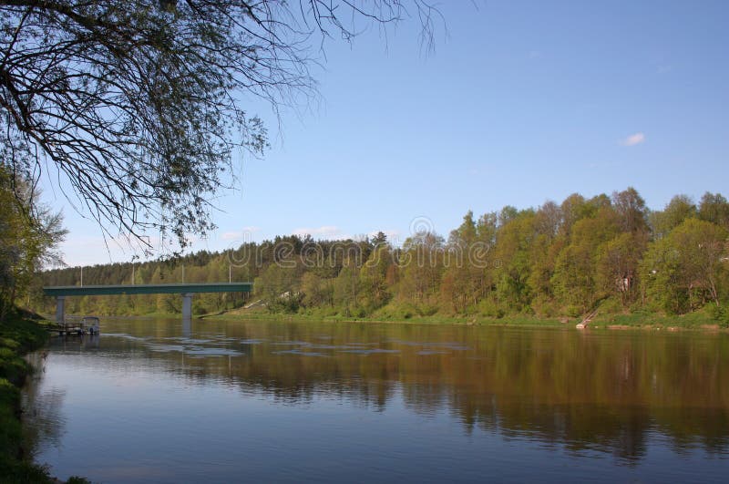 Neman River in Druskininkai Stock Image - Image of reflection ...