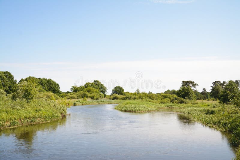 Neman River and Green Meadows in Belarus Stock Photo - Image of ...