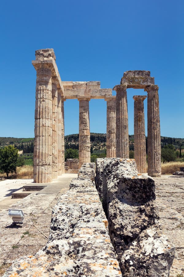 Nemea Greece stock image. Image of building, pillar, marble - 70236365