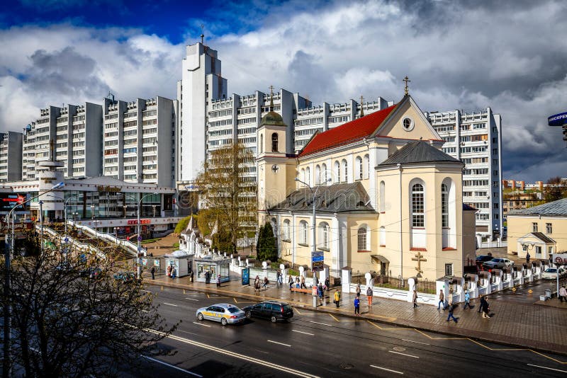 Nemiga District at Dusk, Belarus, Minsk Editorial Photography - Image ...