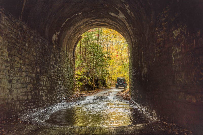 Nemo Tunnel in Tennessee stock image. Image of pitch - 162986741