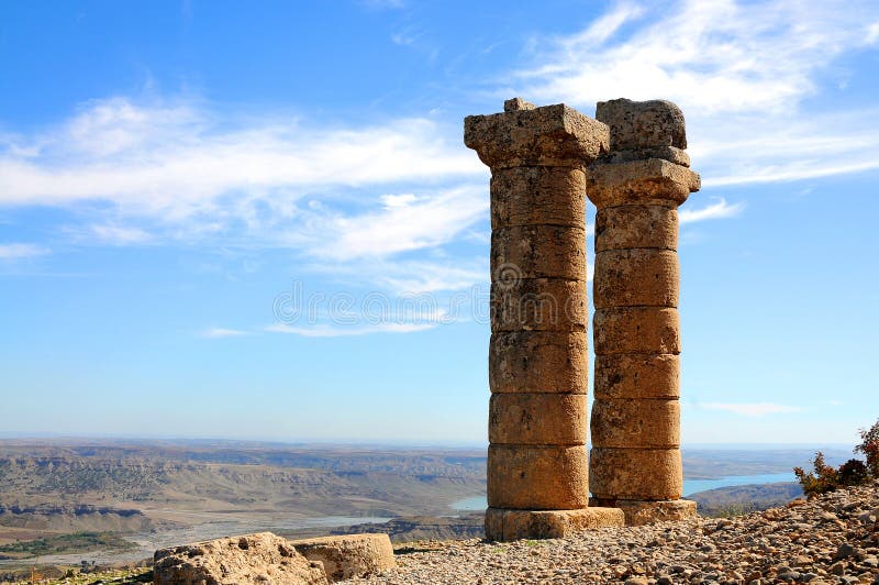 Nemrut dagi heads. stock photo. Image of artagnes, blue - 24429294
