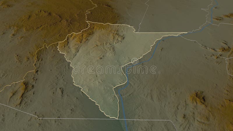 Neno, Malawi - Outlined. Relief Stock Illustration - Illustration of ...