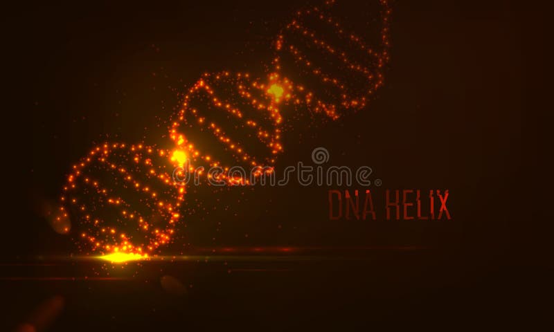 Abstract Dna Shape of Glowing Circles and Particles . Stock Vector ...