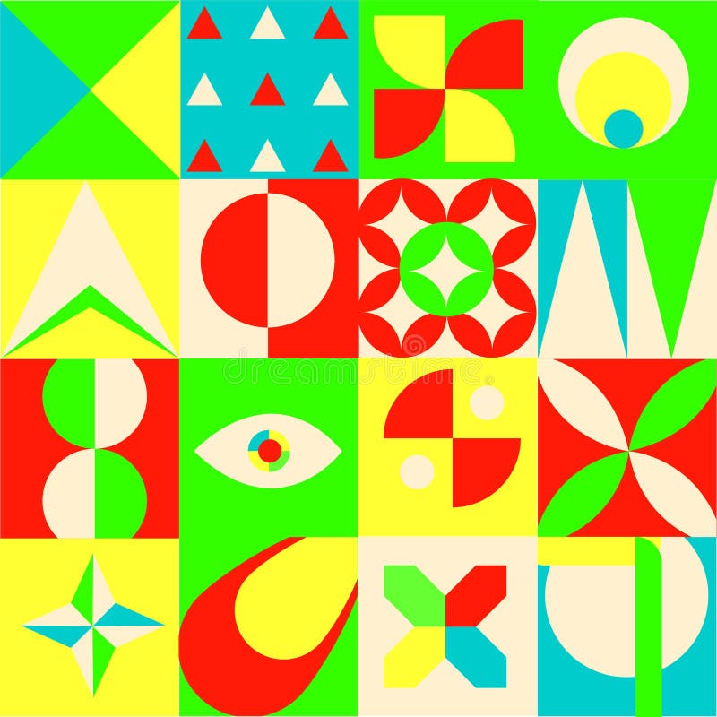 Neo Geometric Pattern with Very Bright Colors. Wallpaper Fabric Textile ...