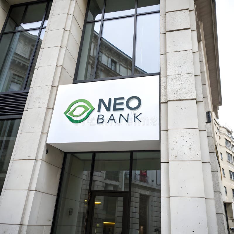 Neo Bank Isolated on White Background Stock Illustration - Illustration ...