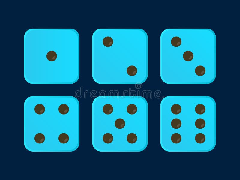 Neo Blue color Vector Dice stock vector. Illustration of color - 143169633
