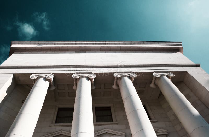 Neo Classic Building with Marble Columns Stock Image - Image of light ...