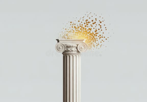 Neo-classical Column with Digital Pixel Dispersion on a Minimalist ...
