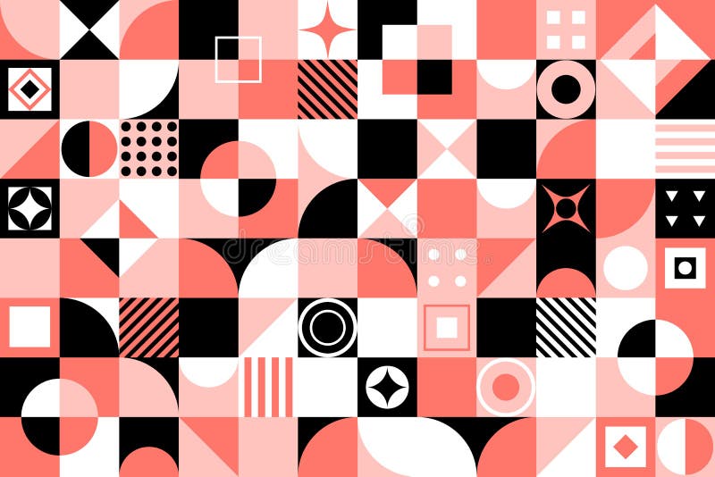 Neo Geo Geometric Pattern, Vector Abstract Geometric Circles, Triangles ...