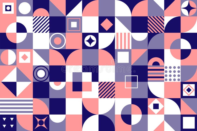 Neo Geo Geometric Pattern, Vector Abstract Geometric Circles, Triangles ...