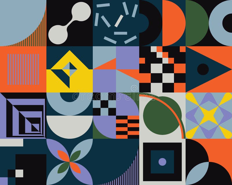Neo-Geo Pattern Vector Graphic Inspired by Abstract Modernist ...