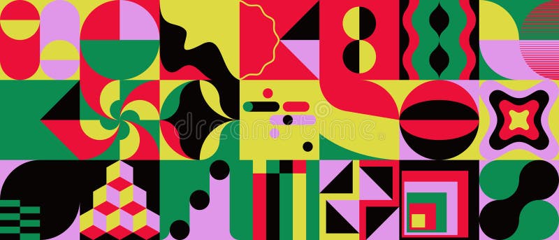 Neo-Geo Pattern Vector Graphic Inspired by Abstract Modernist ...