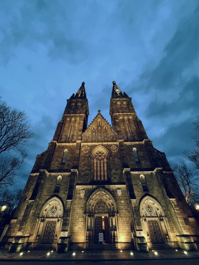 Vysehrad front view editorial photography. Image of church - 272978012