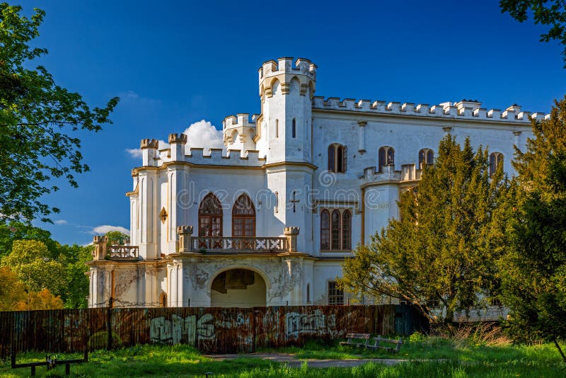 Neo-Gothic chateau stock photo. Image of bastions, architecture - 167155448