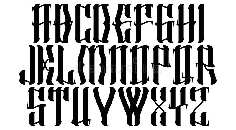 Neo-gothic Decorative Alphabet.Vector Medieval Font. Stock Illustration ...