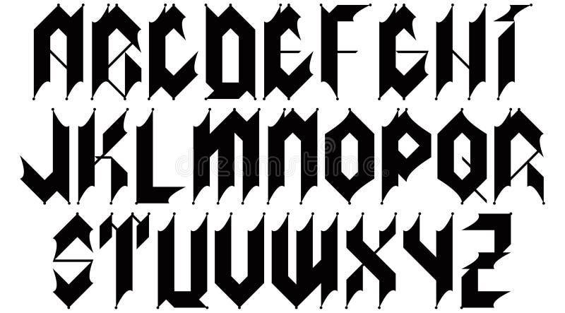 Neo-gothic Decorative Alphabet.Vector Medieval Font. Stock Illustration ...