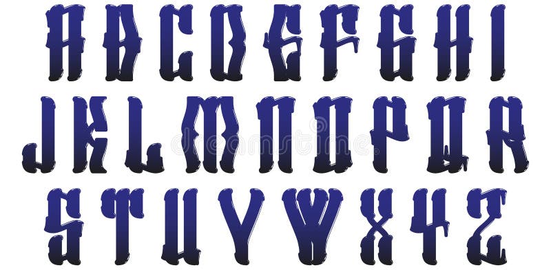 Neo-gothic Decorative Alphabet.Vector Medieval Font. Stock Illustration ...