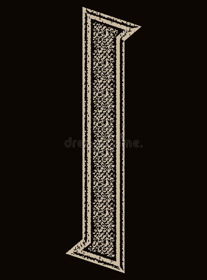 Neo-gothic Decorative Letter on Black Background.Vector Medieval Font ...
