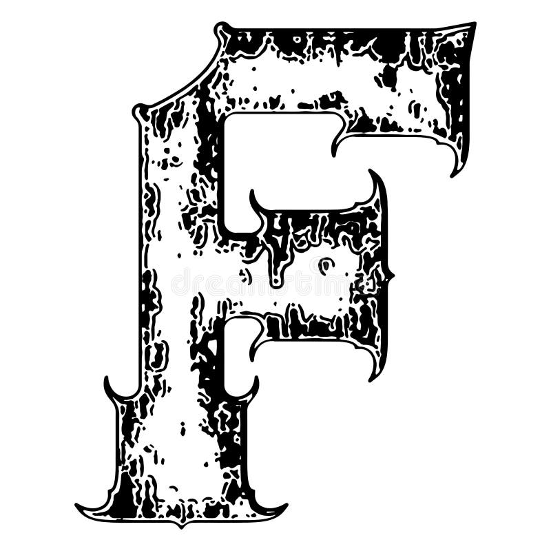 Neo-gothic Decorative Letter.Vector Medieval Font. Stock Vector ...