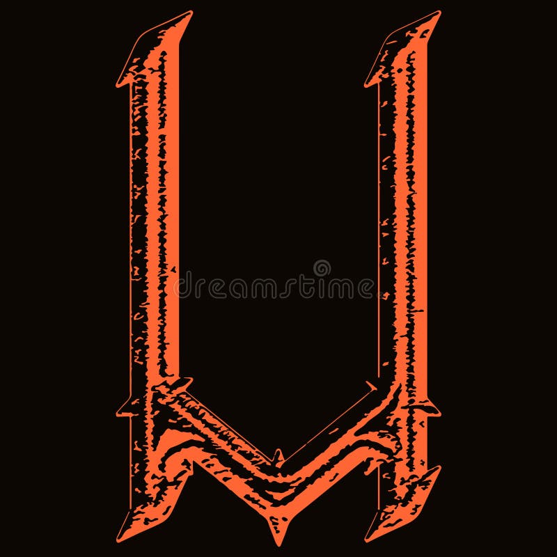Neo-gothic Decorative Letter.Vector Medieval Font. Stock Illustration ...