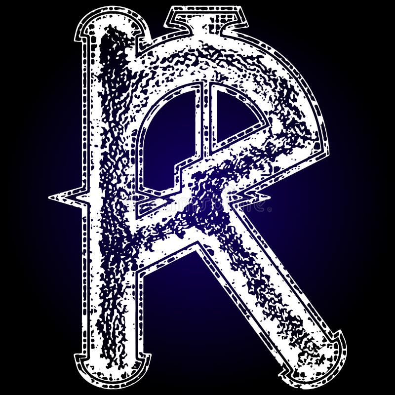 Neo-gothic Decorative Letter.Vector Medieval Font. Stock Illustration ...