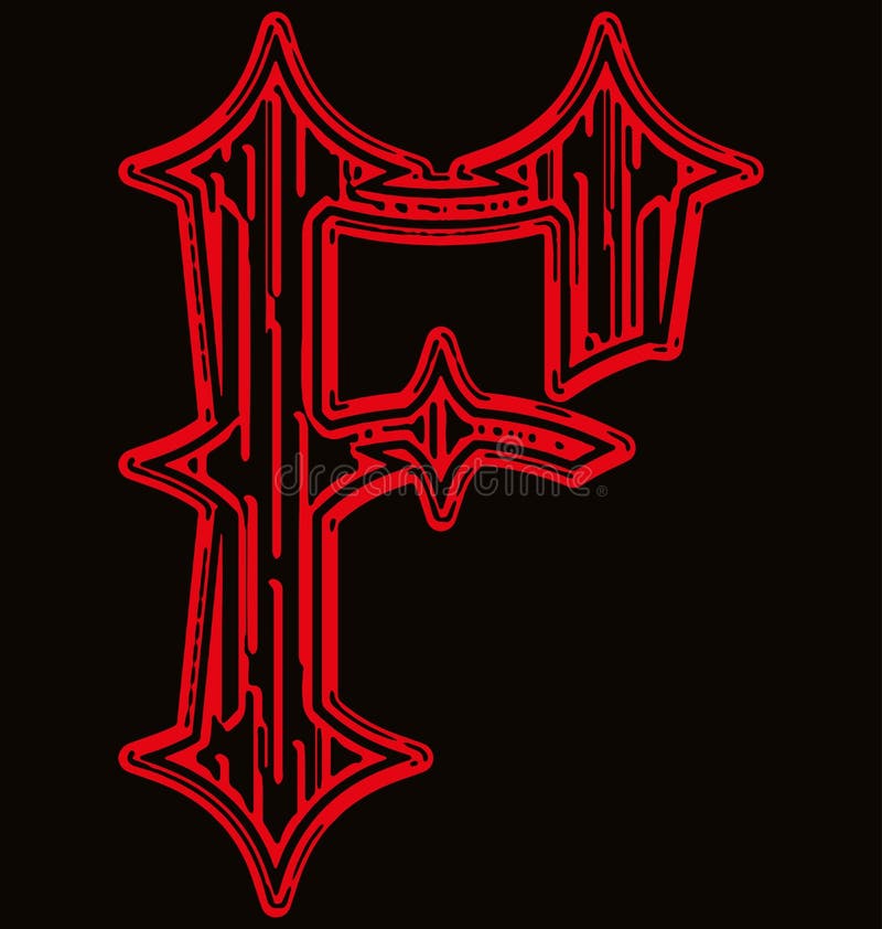 Neo-gothic Decorative Letter.Vector Medieval Font. Stock Vector ...